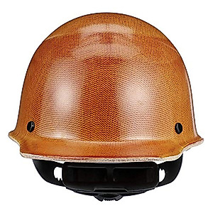 MSA 475395 Skullgard Cap Style Safety Hard Hat with Fas-Trac III Ratchet Suspension | Non-slotted Cap, Made of Phenolic Resin, Radiant Heat Loads up to 350F - Standard Size in Natural Tan