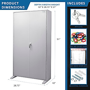 BARSKA Large Key Cabinet with Key Lock (800 Position Key Cabinet)