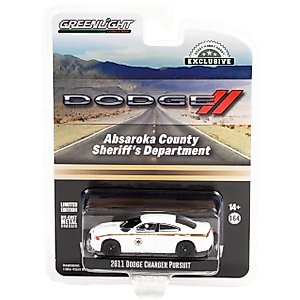2011 Charger Pursuit White Absaroka County Sheriff's Department Hobby Exclusive 1/64 Diecast Model Car by Greenlight 30334