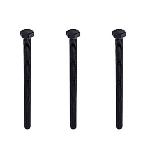 Aicosineg M8 x 120mm Carbon Steel Grade 8.8 External Hex Head Screw Bolts Metric Thread Hexagon Bolts Fastener for Hardware Furniture Machinery Black 10pcs