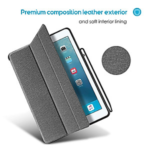 ProCase Smart Case for iPad Air 3rd 10.5" 2019/ iPad Pro 10.5, Slim Folio Stand Cover for iPad Air 10.5 2019/ iPad Pro 10.5 with Pencil Holder -Grey