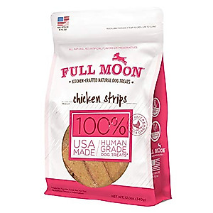 Full Moon All Natural Human Grade Dog Treats, Chicken Strips, 12.5 Ounce
