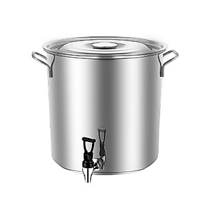 Stock Pot With Spigot - Large Stock Pot With Lid, Stockpot Large Stock Pot, Food Grade 304 Thick Stainless Steel Soup Bucket（with Faucet) Suitable, for All Stove