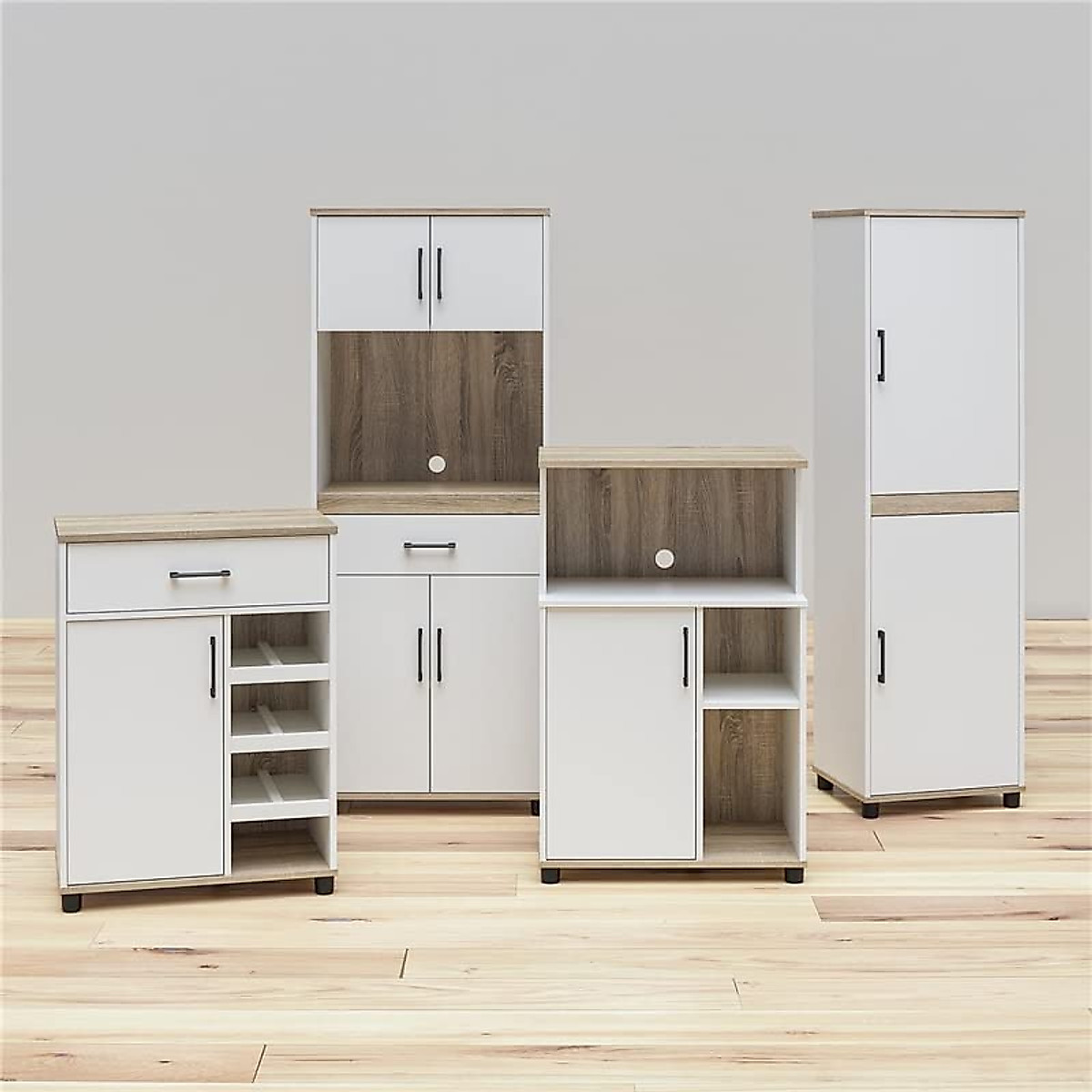 SystemBuild Whitmore 2 Door Kitchen Pantry Cabinet, White
