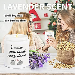 Christmas, Best Friend, Friendship Gifts for Women- Going Away Gifts for Friends Moving- Funny Birthday Housewarming Candle Gifts for Friends Mom Coworker- I Wish You Lived Next Door