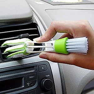 QiancArolBD Mini Duster for Car Air Vent, Automotive Air Conditioner Cleaner and Brush, Dust Collector Cleaning Cloth Tool for Keyboard Window Leaves Blinds Shutter Glasses Fan,Multicolor
