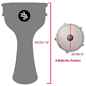 ZAZA Percussion 16'' Length Aluminum Darbuka, 8" Tunable Synthetic Head and Internal Jingles Doumbek (Red)