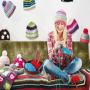 LOOEN Wooden Yarn Bowl Holder Rosewood,Knitting Wool Storage Basket Round with Holes Handmade Craft Crochet Kit Organizer Perfect for Mother's Day(Wine Red)