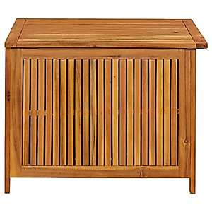 vidaXL Solid Wood Acacia Patio Storage Box Wooden Home Indoor Garden Warehouse Truck Living Room Cabinet Transport Case Chest Furniture 29.5"x29.5"