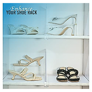 Decoile 6 PCS Clear Acrylic Shelf Dividers for Closet Organization, Closet Clothes dividers, Wood Shelves Organizer for Bedroom, Kitchen, Office, Cabinets and Bathroom.