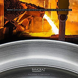 IMMOKAZ Matte Polished 12.0 inch 304 Stainless Steel Round Plates Dish, for Dinner Plate, Camping Outdoor Plate, Baby safe, Toddler, Kids, BPA Free (1-Pack) (L (12.0"))