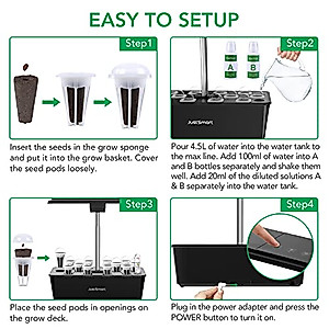 Seed Pods Kit for JustSmart IGS-20SE, Hydroponic Growing Kit, Grow Anything Kit with 12 pcs Grow Sponges, Grow Baskets, Grow Domes, and 1 Set of A&B Solid nutrients