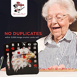 MR CHIPS Bingo Cage and Balls Set with 25 Jam Proof Shutter Slide Cards