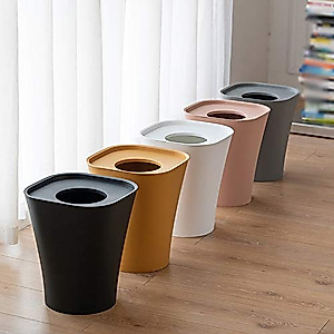 UNNIQ Trash can, Garbage Bin Household PP Material Trash Bin with Gland Placed in The Living Room Kitchen Bedroom (Color : Black)