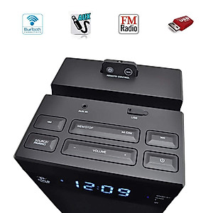 Pyle PHITB65BK Bluetooth Sound Tower Speaker System with USB Reader 3.5mm AUX, RCA Inputs and FM Radio