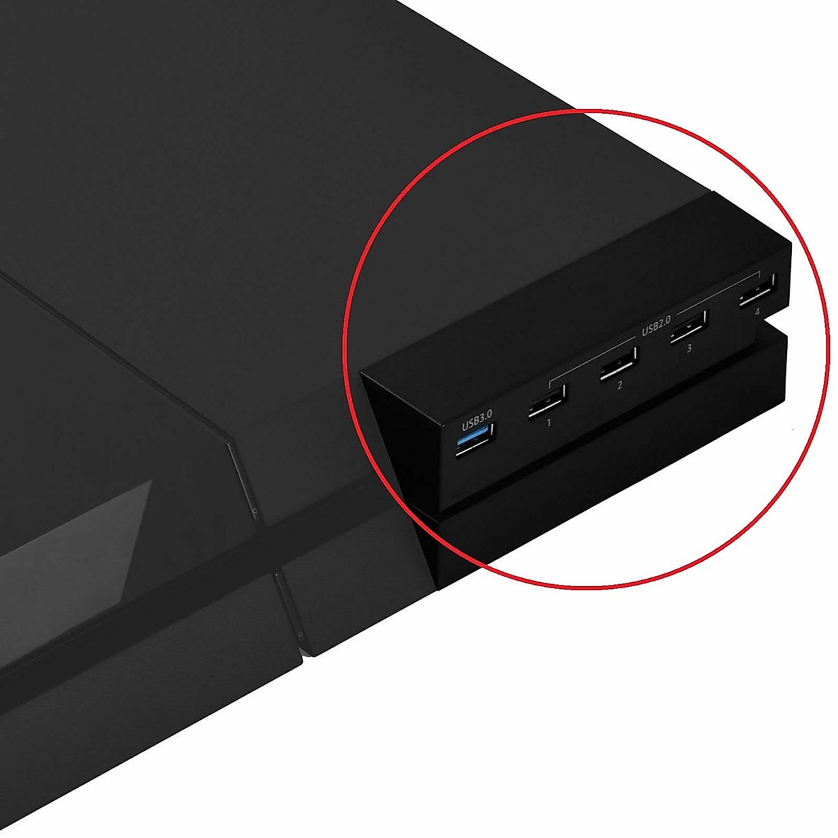 LinaLife PS4 USB Hub 3.0-5-Port USB 3.0 & 2.0 Extension Adapter for PlayStation 4 ps4 Not for PS4 Slim, PS4 PRO Edition Gaming Console