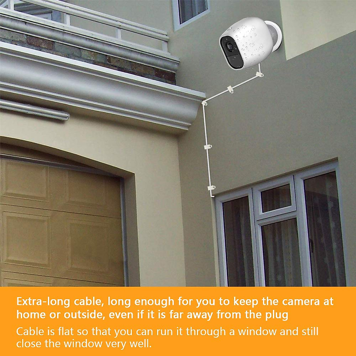 FARSAIL 2-Pack 10Feet/3m Power Cable and Charger Adapter for Arlo Pro & Pro 2 and Arlo Go, Weatherproof Outdoor Indoor, Solved The Need to Constantly Charge Batteries