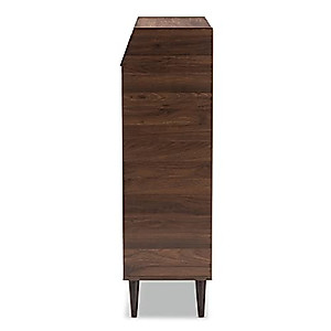 Baxton Studio Cormier Walnut Brown Finished 2-Door Wood Shoe Cabinet