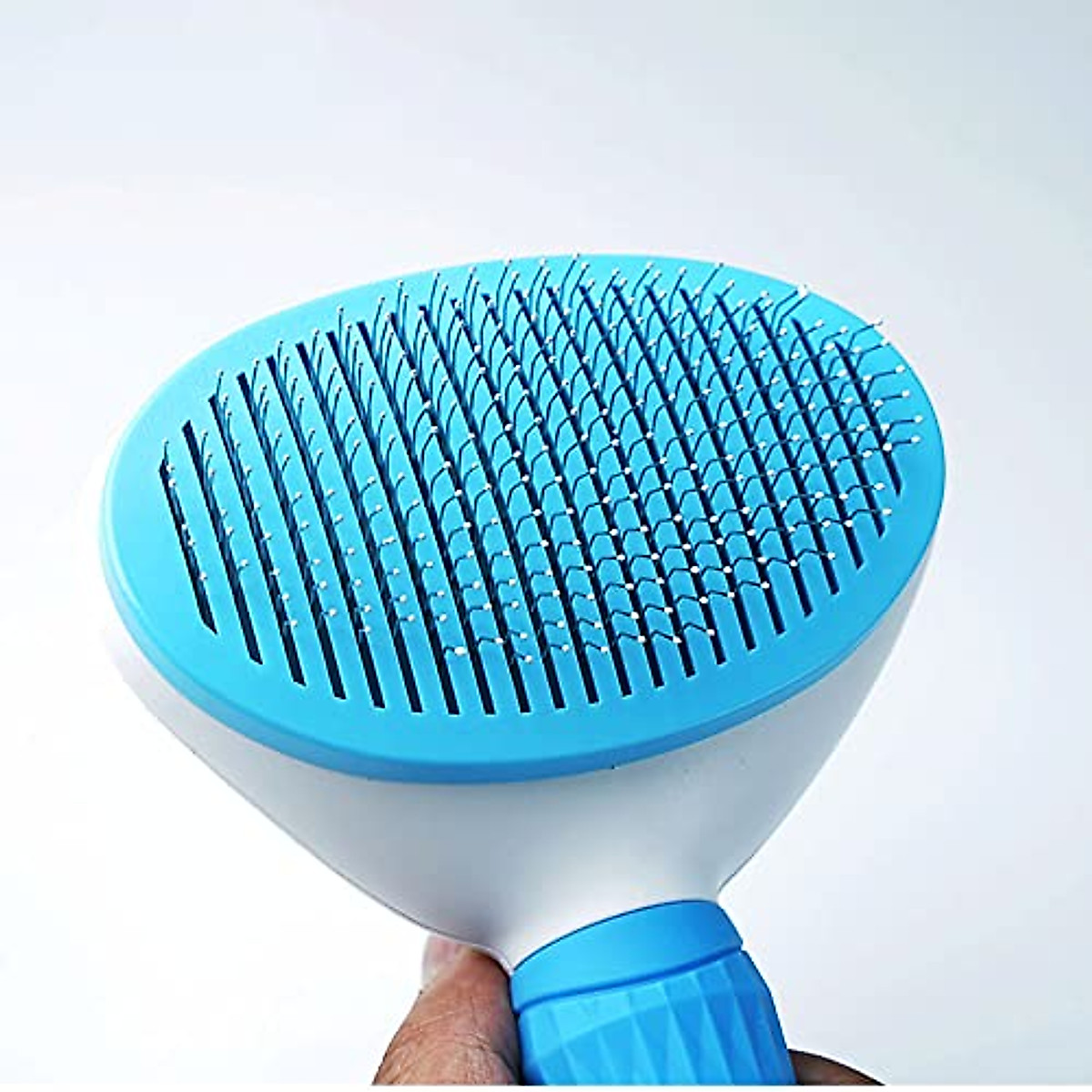 Self-Cleaning Slicker Brush Comb - Best Pet Cat Dog Grooming Long Short Hair - Shedding Loose Undercoat Tangled Haired Removes Tool - Blue