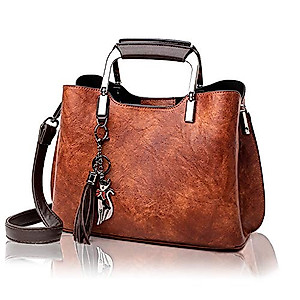 rofozzi Trinity Small Vegan Leather Purse for Women - Top-Handle Handbag Shoulder Tote - 3 Compartment, Water-Resistant, Everyday Crossbody Bag - Birthday Gift for Wife, Mother, Girlfriend