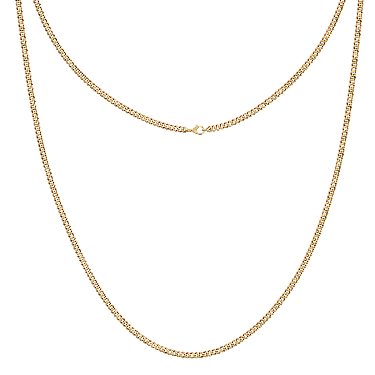 Silvadore Real Gold Chain for Women Mens Necklace Non Tarnish Miami Cuban Links - 2mm 18 inch 18K Plated Solid Stainless Steel - Thin Fake Cadena Cubana Para Hombre Short Small Jewelry Gift