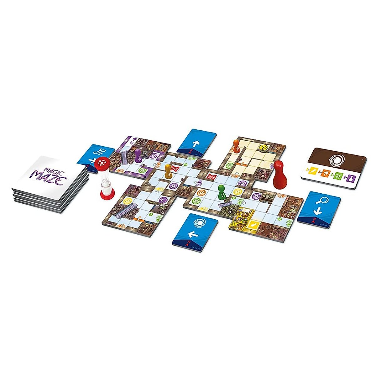 Sit Down! Magic Maze - Real-Time Gameplay, Move the 4 Characters Through the Mall Before the Timer Runs Out - Co-operative, Everyone Has a Different Power, 1-8 players, 15 mins, Ages 8+, Medium