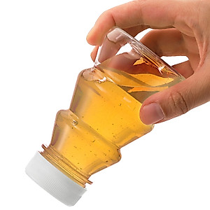 Lyellfe 24 Pack Plastic Juice Bottles with Leak Proof Cap, 6 Oz Reusable Clear Drink Bottles for Kids, Small Empty Bottles, Milk Bottles, Beverage Containers for Drinks, Smoothie, Water