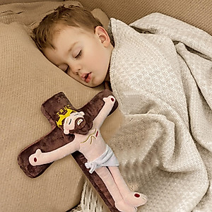 Yickoon 15inch Jesus Plush Doll Jesus Stuffed Doll Christ Religious Toys Easter Jesus Plushie for Kids Adults Christian