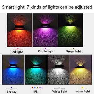 Kangl Solar Outdoor Waterproof Wall Lantern,LED Aluminum Rectangle Up and Down Free Wiring Lights,Home Garden Dimmable Light,for Garage Front Porch Doorway Patio