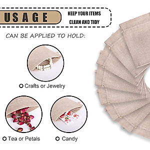 Gudecor 50PCS Heavier Burlap Gift Bag with Drawstring, 5x7 inch Burlap Bags, Reusable Small Gift Drawstring Bags,Natural Linen Sacks Jute Bag for Wedding Favors Party DIY Craft Jewelry Pouch