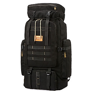 Outdoor Tactical Backpack,Mountaineering Backpack,75L Large Capacity Waterproof Military Backpack for Camping Hiking Traveling (Black)