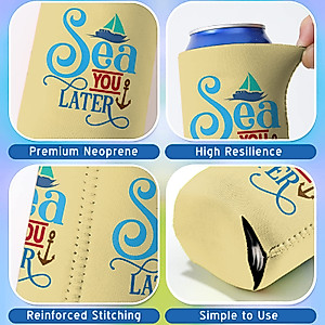 Pop Nordic Cruise Beer Can Cooler - Funny Boating Gifts, 12 Packs Neoprene Can Sleeves for Beer, Perfect Can Cooler Sleeves for Nautical Themed Party, Summer Party Favor