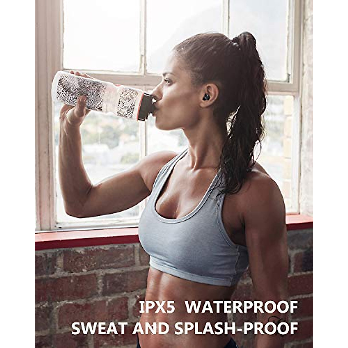 WELUV Wireless Earbuds in-Ear Bluetooth 5.0 Stereo Sound HiFi Touch Control TWS Earphones with Charging case Noise Cancellation Deep Bass Headphones Waterproof for Sport Workout Office Gym