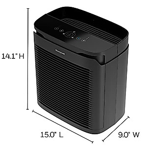 Honeywell PowerPlus HEPA Air Purifier, Allergen Reducer for Medium/Large Rooms (200 sq. ft.) Black - Wildfire/Smoke, Pollen, Pet Dander & Dust Air Purifier, HPA3100
