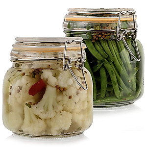 Galashield Glass Jars with Lids Food Storage Jars with Airtight Lids Leak Proof Glass Canisters Kitchen Jars [Set of 2-25 oz]