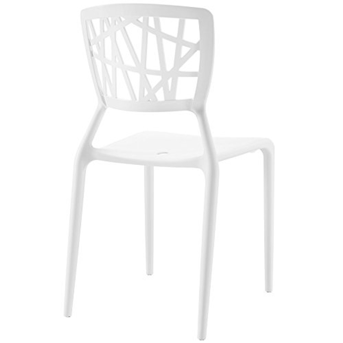 Modway Astro Stacking Accent Kitchen and Dining Room Chair in White - Fully Assembled