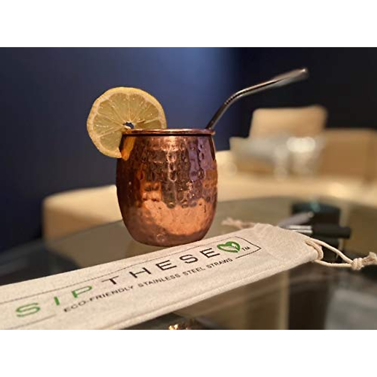 SipThese 8 pc Stainless Steel Straws With Bonus Collapsible Straw. 2 Straw Cleaning Brush, 8 Metal Straws. Stainless Steel Straws With Silicone Tips. 1 Travel Bag. Eco Friendly Reusable Straws