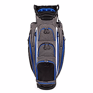 Founders Club Franklin Golf Push Cart Bag -Riding -Full Rain Cover -Secure Base -Light Weight -15 Way Full Length Divider-External Putter Tube-Embroidery Panel (Blue)