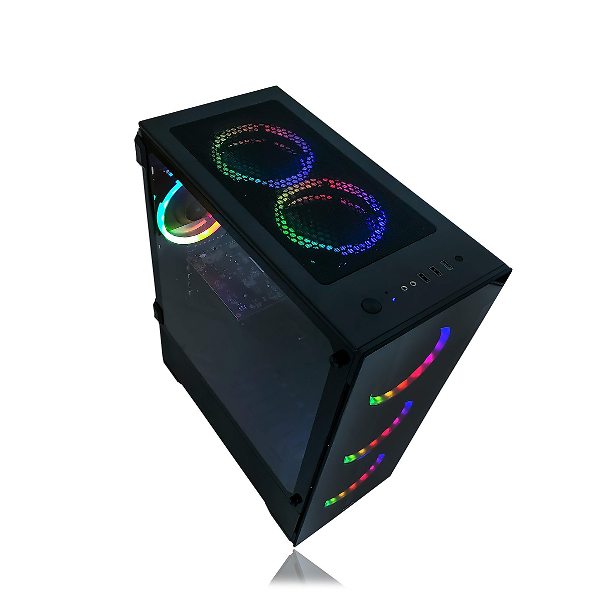 Alarco Gaming PC Desktop Computer Intel 3.70GHz,16GB Ram,512 GB SSD,Windows 11 pro,WiFi Ready,Video Card RX 580 8GB, 6 RGB Fans with Remote