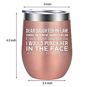 GSPY Wine Tumbler - Daughter in Law Gifts - Dear Daughter in Law Mug - Funny Birthday, Mothers Day Gifts for Daughter in Law - Daughter in Law Gift, Future Daughter in Law Gifts from Mother in Law