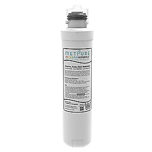 Metpure Inline Water Filter Quick Twist Cartridge Replacement Only. 1/4" for Refrigerator, Ice Maker, Coffee Maker, Reduces Bad Taste, Odor, Chlorine in Drinking Water.