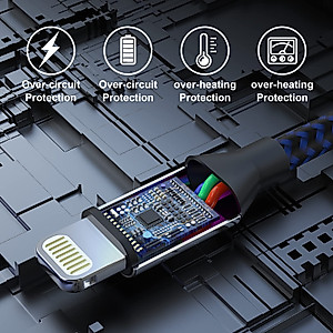 iPhone Charger [Apple MFi Certified] Lightning Cable 6PACK-3/3/6/6/6/10 FT Nylon Braided USB Charging Cable High Speed Cord Compatible with iPhone 14/13/12/11 Pro Max/XS MAX/XR/XS/X/8/7/Plus/6S/6/iPad