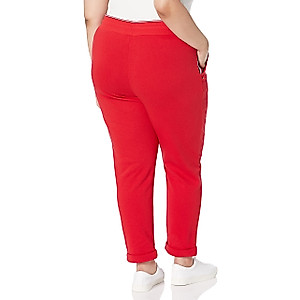 Tommy Hilfiger Women's Plus Everyday Soft Comfortable Joggers, Scarlet