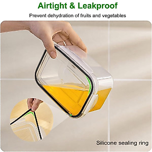 5 Pcs Fruit Storage Containers for Fridge, Berry Containers for Fridge with Lids, Airtight Fridge Organizer Bins with Vent Handle Lids, Keep Fruit, Vegetable, Meat Fresh Longer, Dishwasher Safe (5)