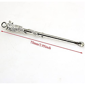 PZRT 2PCS Mini Retro Spoon Shovel Spoon Scoop Necklace Loop Pendant for Filling Vials Silver Color