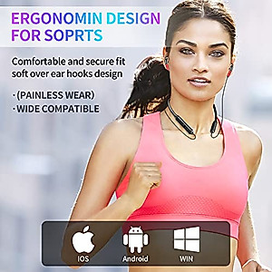 Vofolen Headphones Bluetooth Sport with Mic,Neckband Wireless Earbuds, Sweatproof in-Ear Earphones for Running Workout,10 Hours Playtime,Noise Cancelling Headsets for iPhone, Samsung, Android