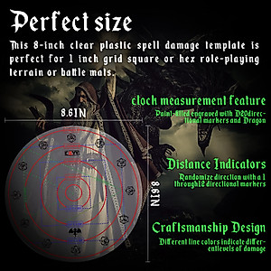 Upgraded Spell AOE Damage Template Extra Large to 30' Cube & 30' Cone, Acrylic D&D Area Effect Marker with Gift Box - Perfect Tabletop RPG Gaming Accessories, Tools for Dungeons and Dragons, TTRPGs