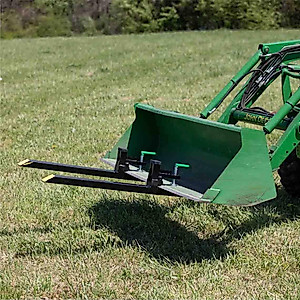 Titan Attachments Light-Duty 43" Clamp-On Pallet Forks, 30" x 3" Fork Length, Rated 1,500 LB, Easy to Install on Loader or Skid Steer Bucket