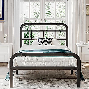 Artimorany Twin XL Bed Frame with Headboard and Footboard, 14 Inch Heavy Duty, XL Twin Bed Frame Mattress Foundation, Noise Free, No Box Spring Needed, Easy Assembly, Black