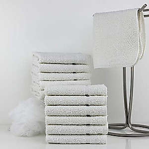 1888 Mills Durability Bleach Safe, Microfiber Alternative, 24-Piece Utility Washcloth Set-White